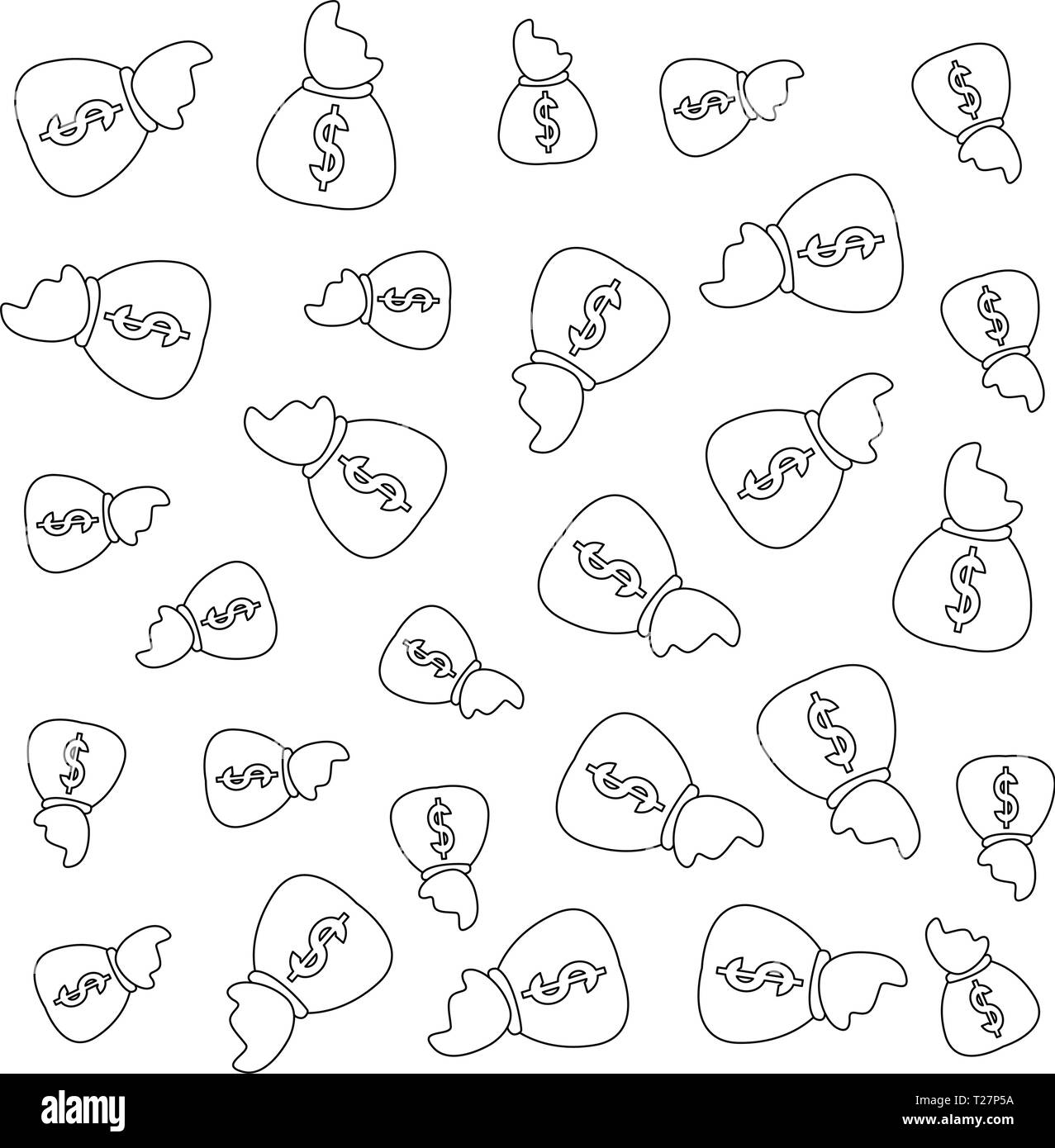 money bags dollar treasure background vector illustration Stock Vector ...