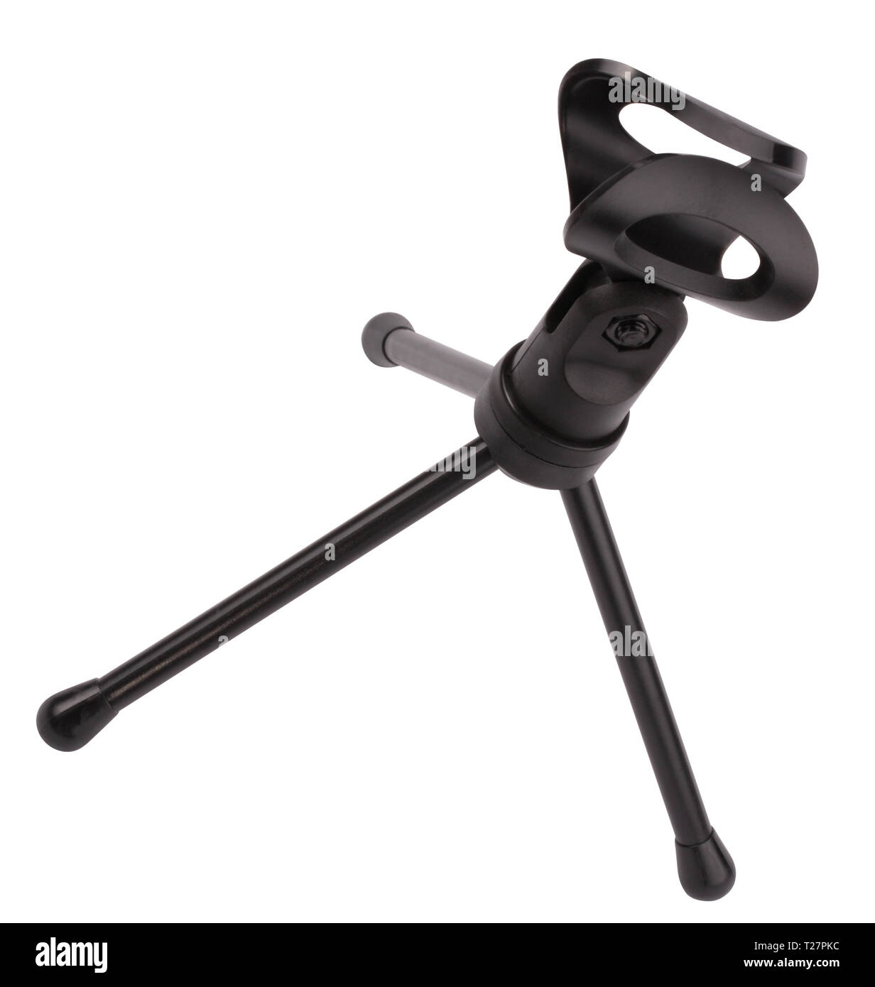 black microphone tripod isolated on white Stock Photo - Alamy