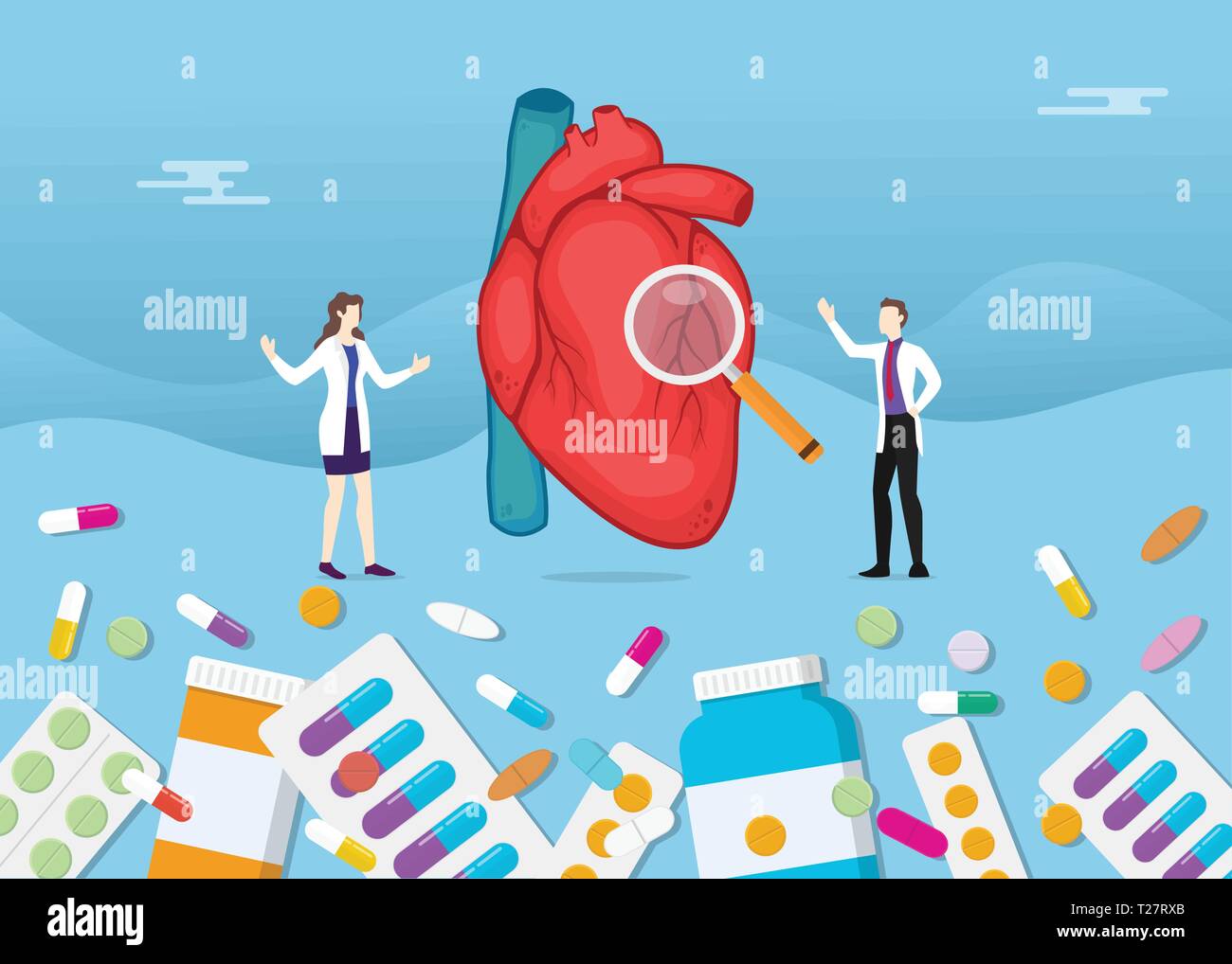human heart medicine health pills drug capsule treatment with doctor ...
