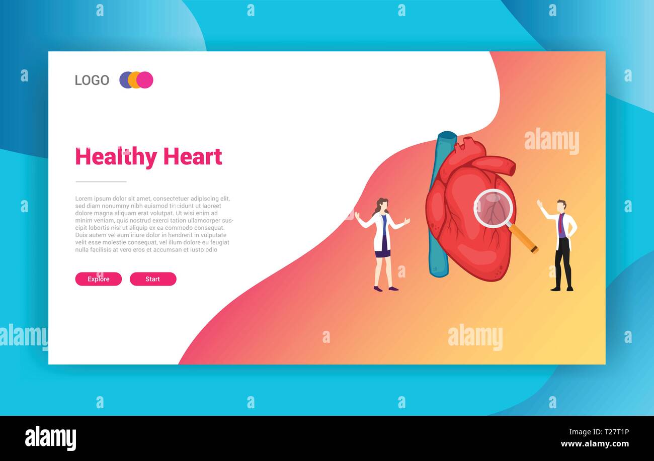 heart health doctor treatment concept for website design landing page ...