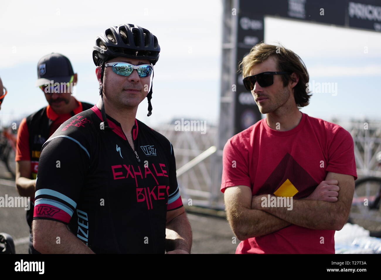 Mountain Bike Race - Finish Line Stock Photo - Alamy