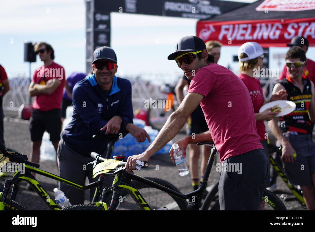 Mountain Bike Race - Finish Line Stock Photo - Alamy