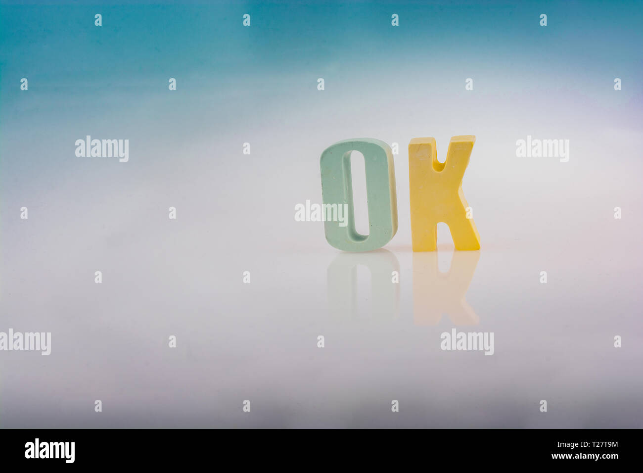 the word OK written with colorful letter blocks Stock Photo - Alamy