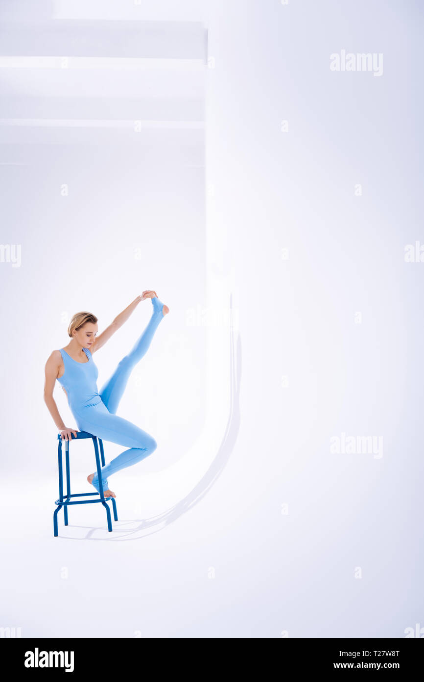 Professional skillful female gymnast having her training Stock Photo ...