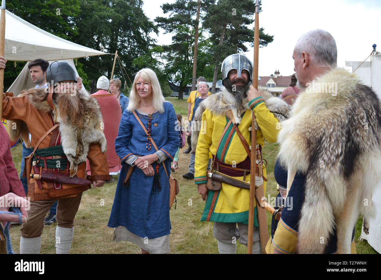 Anglo-Saxon re-enactors at an event in Suffolk, UK Stock Photo - Alamy