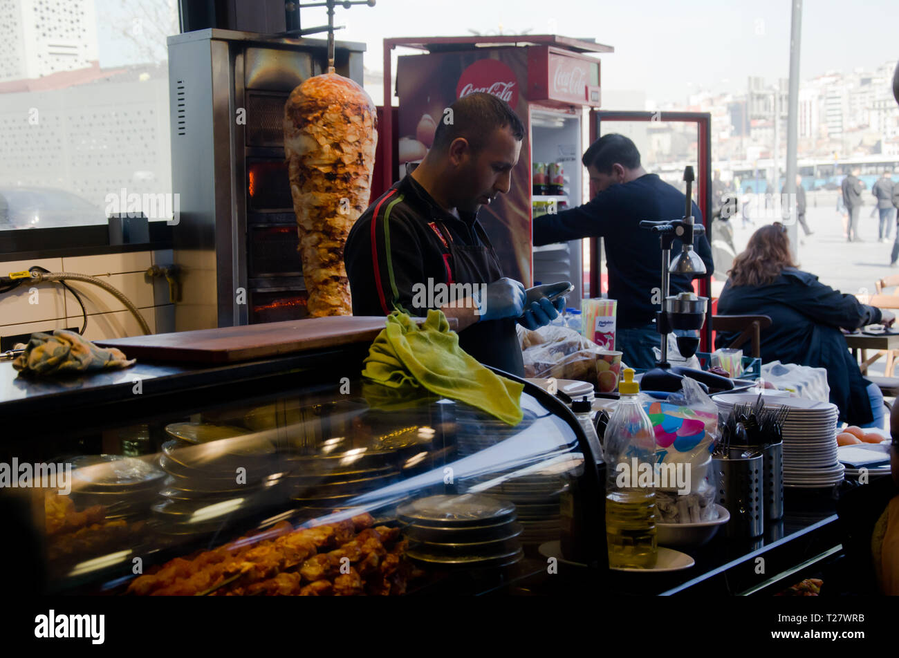 Donner kebab service counter hi-res stock photography and images - Alamy