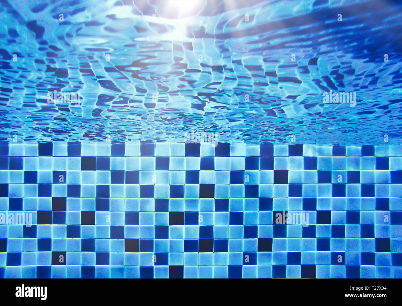 underwater in the swimming pool and mosaic tiles blend ocean Stock ...