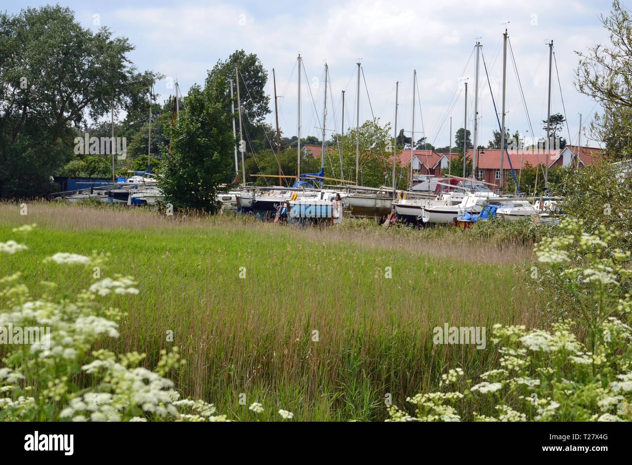 Boat storage yard near Tidemill Yacht Harbour, Woodbridge, Suffolk ...