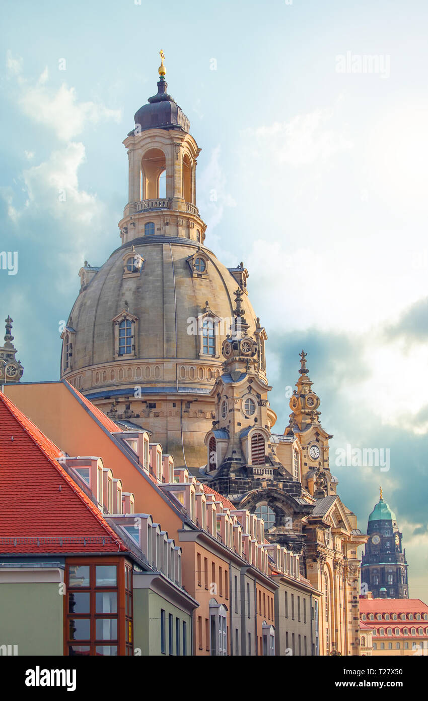 Drezden Skyline. The beauty of architecture in the streets and squares ...