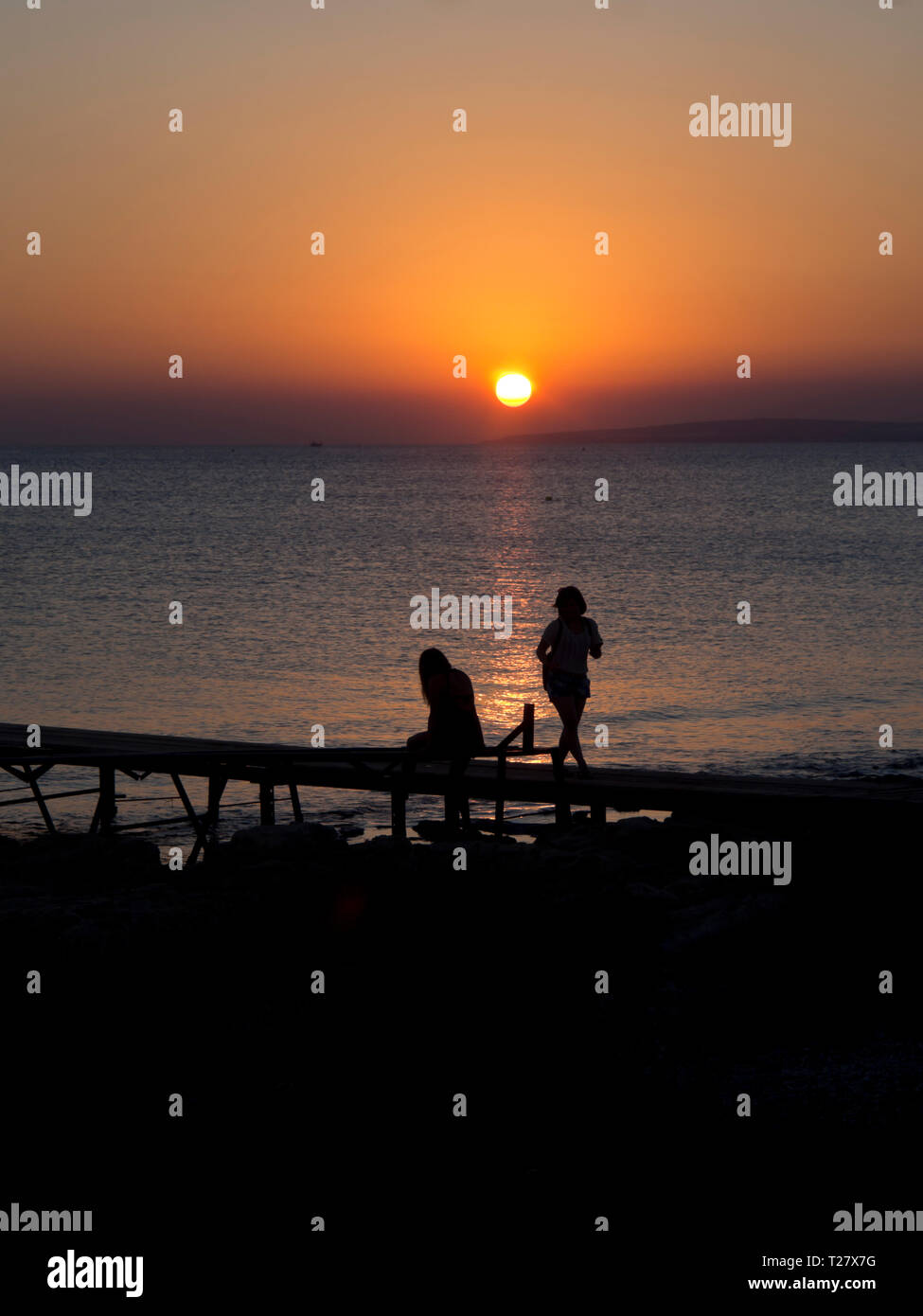 Sunset in Ayia Napa Cyprus , a colourful sunn setting in the ...