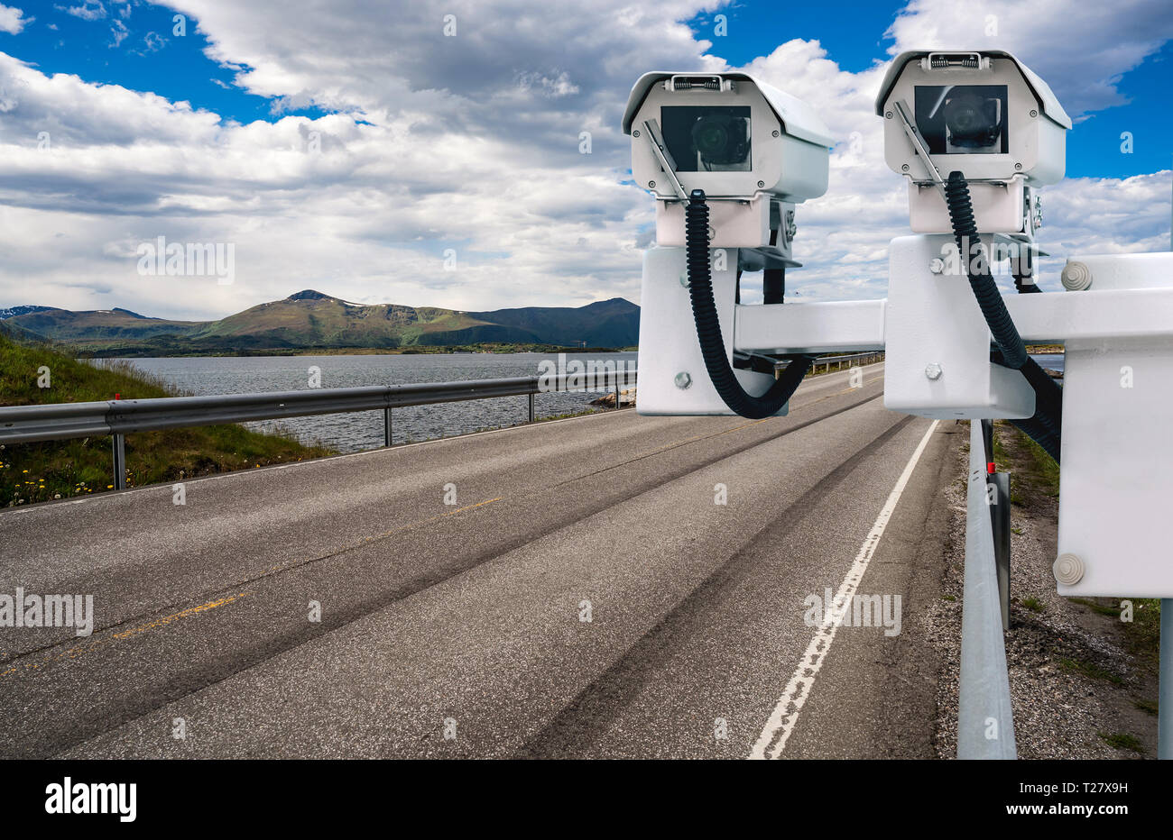 Radar speed control camera on the road Stock Photo - Alamy