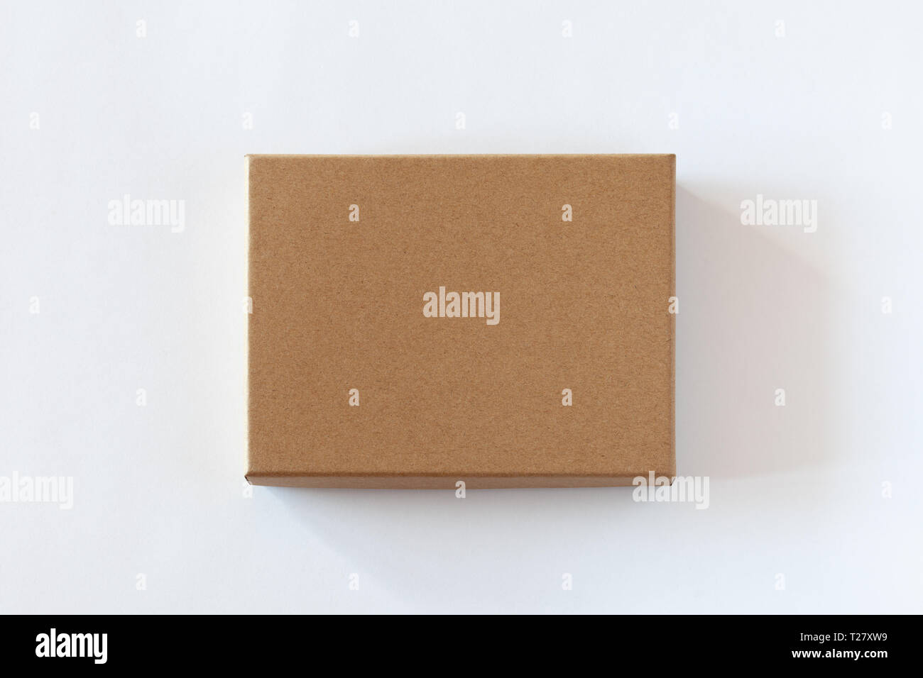 Blank closed carton box packaging isolated on white background. View ...