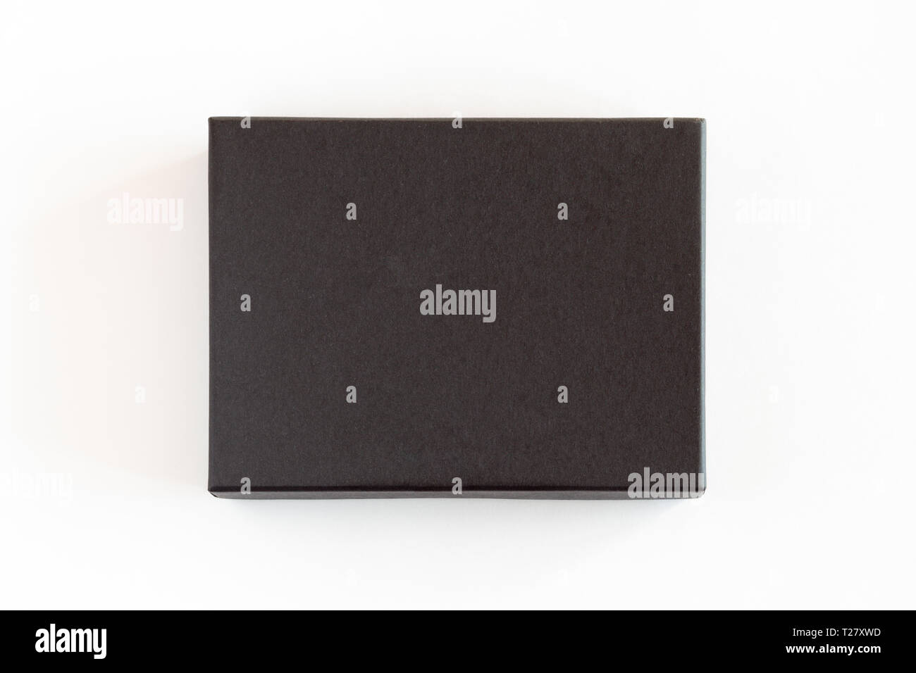 Blank black closed carton box packaging isolated on white background ...