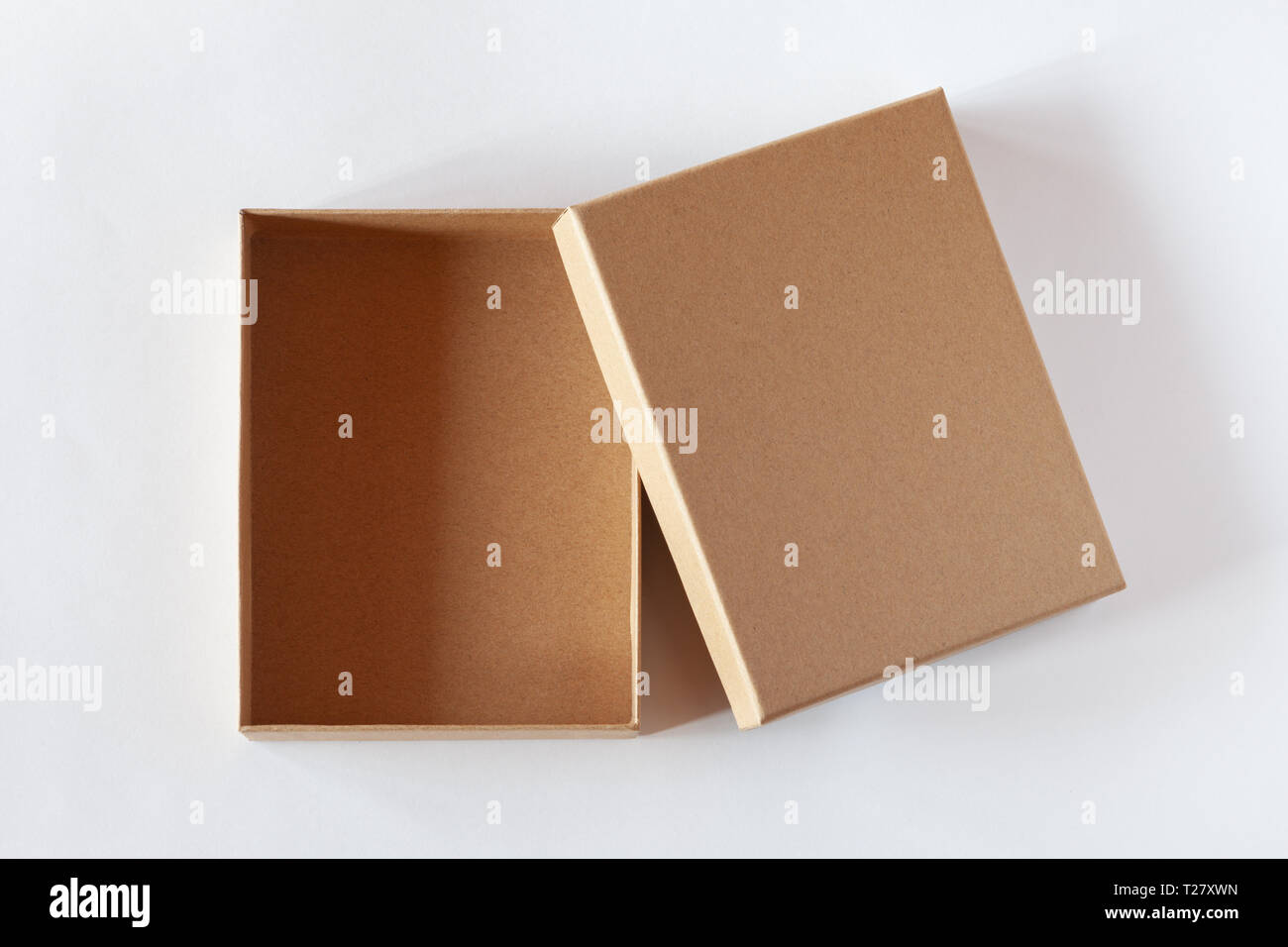Blank closed carton box packaging isolated on white background. View ...