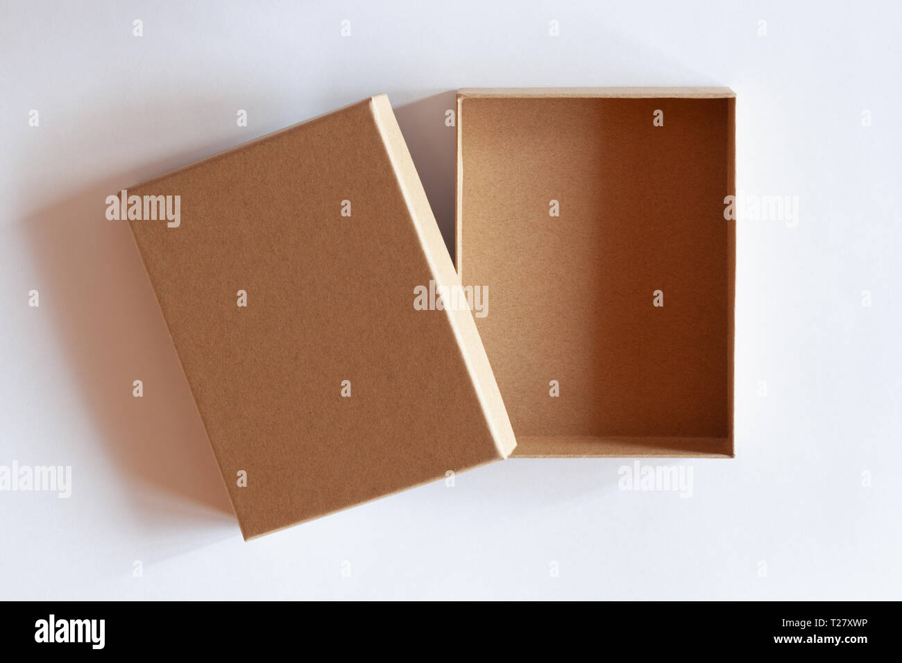 Blank closed carton box packaging isolated on white background. View ...