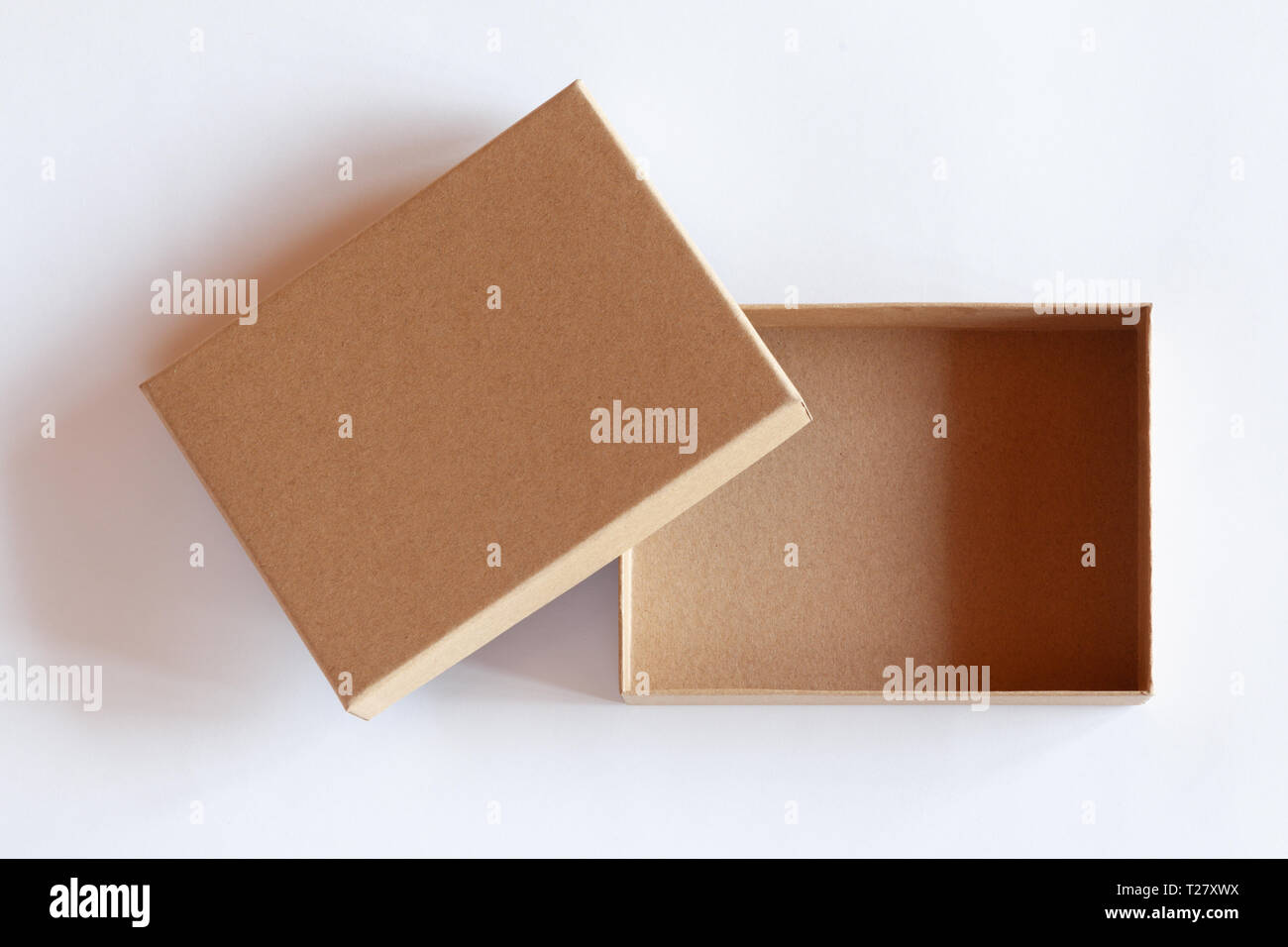 Blank closed carton box packaging isolated on white background. View ...
