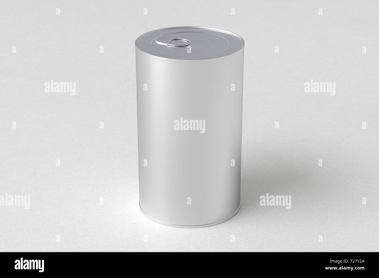 Blank metal tall tin can food container with easy open pull ring on ...