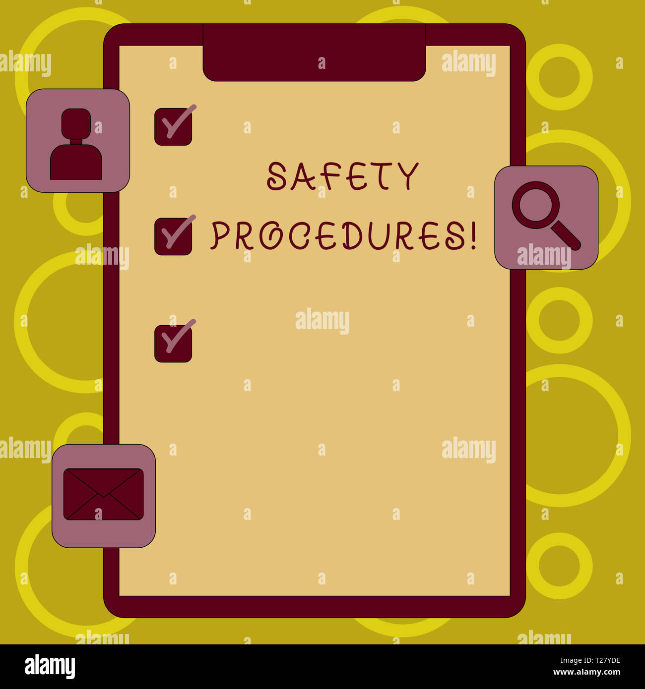 Writing note showing Safety Procedures. Business concept for Follow ...