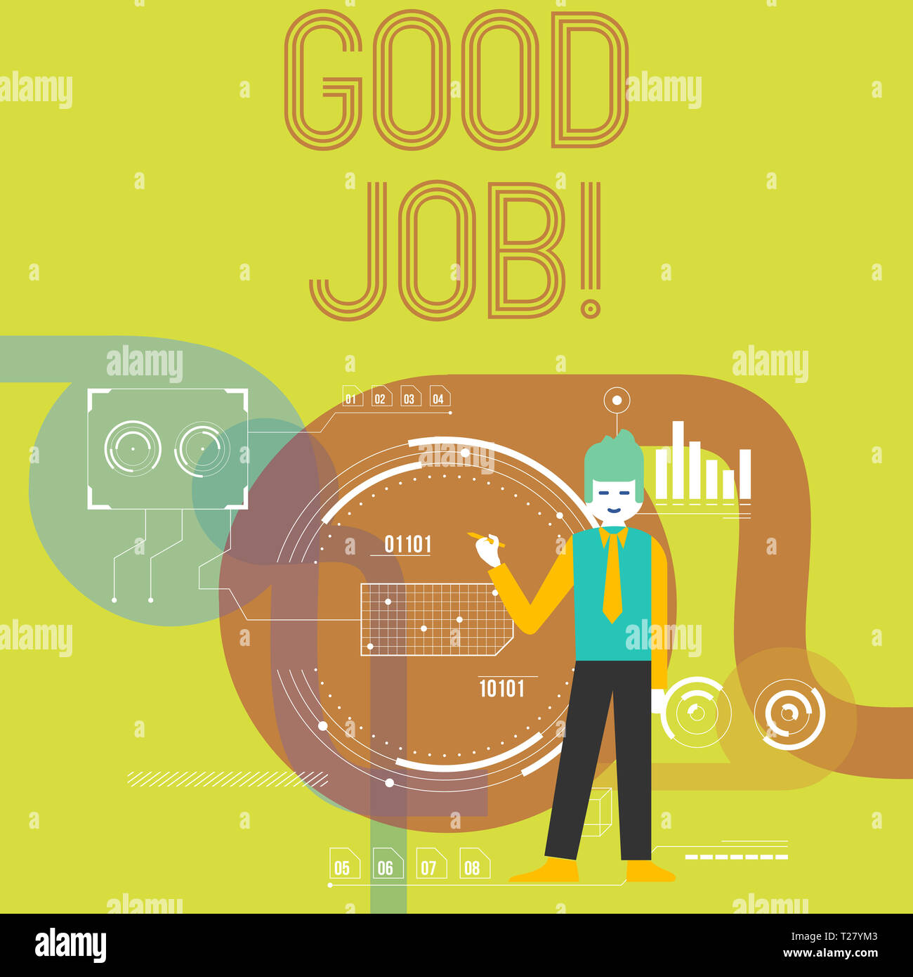 Writing note showing Good Job. Business concept for used for praising ...