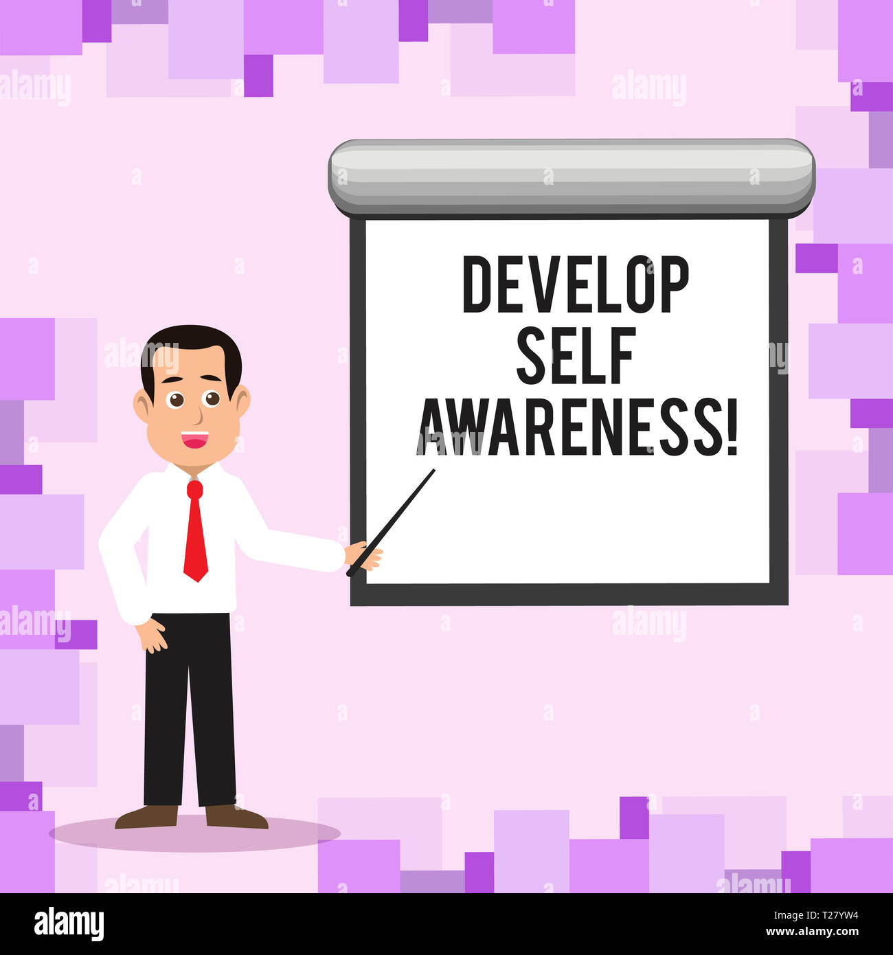 Writing note showing Develop Self Awareness. Business concept for What ...