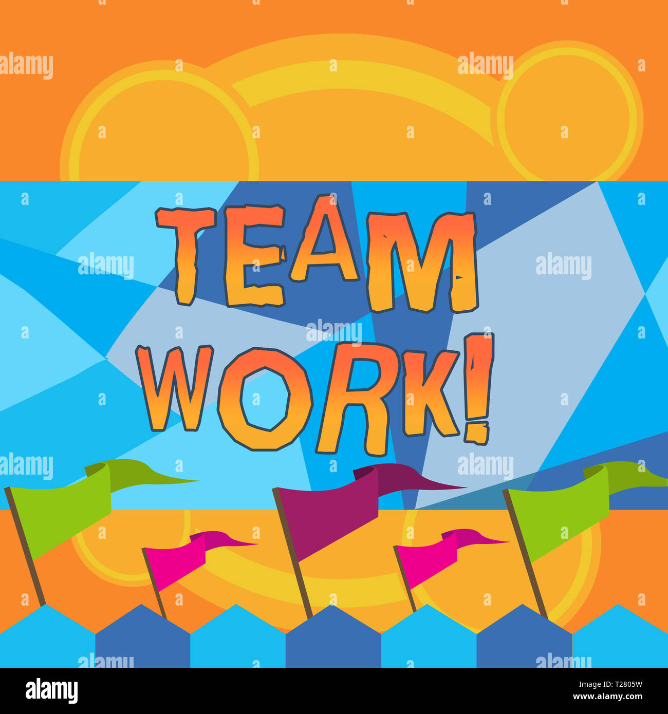 Writing note showing Team Work. Business concept for combined action of ...