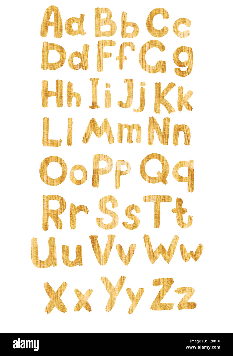 Set gold watercolor alphabet. Hand painted bright abc letters Stock ...