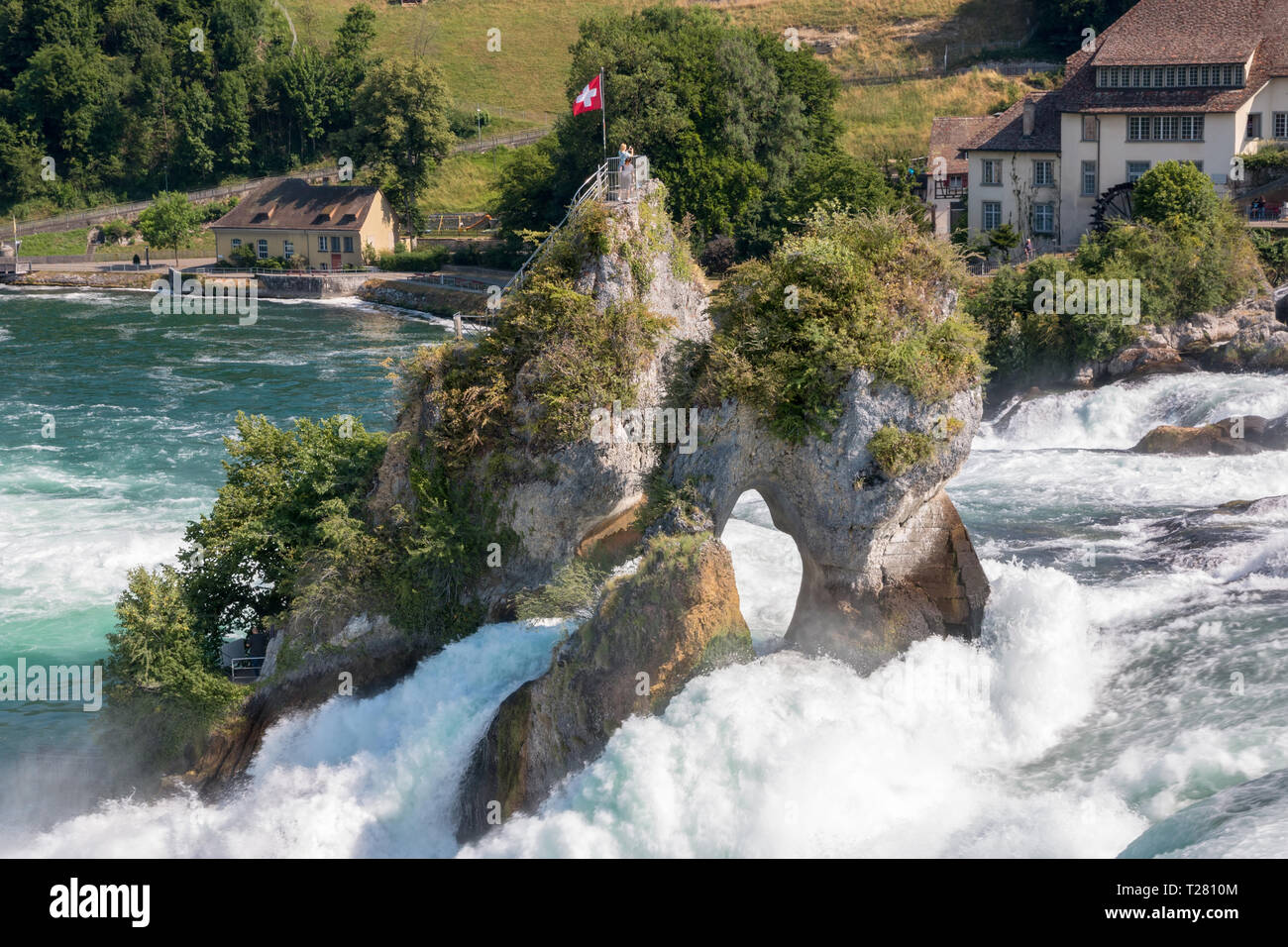 View from castle Laufen on Rhine Falls is the largest waterfall in ...