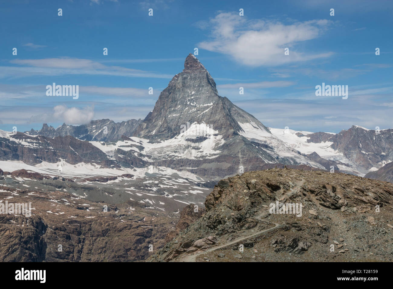View Of Zermatt And Matterhorn Mountain In Summer Switzerland Europe