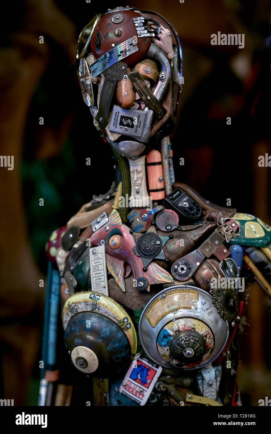 Metal art. Female figure formed entirely from metal parts at Ripley's ...