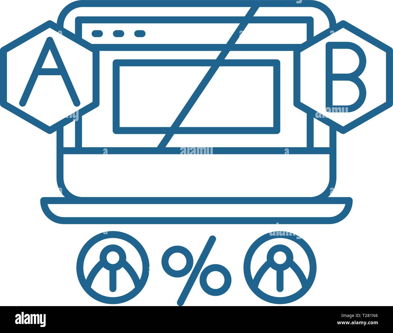 Ab testing line icon concept. Ab testing flat vector symbol, sign ... Ab testing line icon concept. Ab testing flat vector symbol, sign ...
