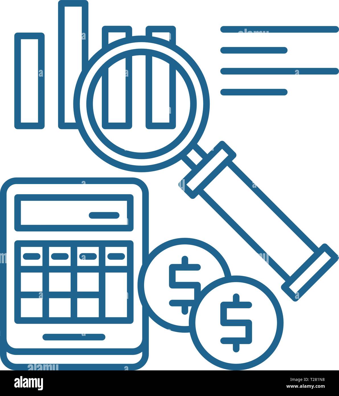 Accounting line icon concept. Accounting flat vector symbol, sign ...