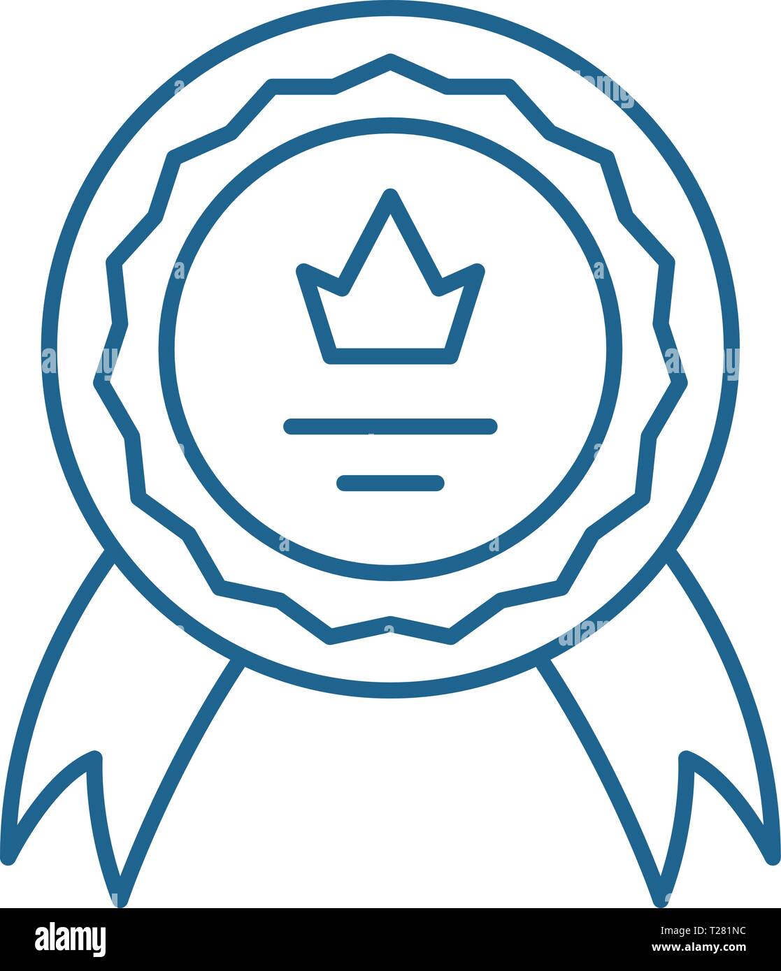 Achievement line icon concept. Achievement flat vector symbol, sign ...