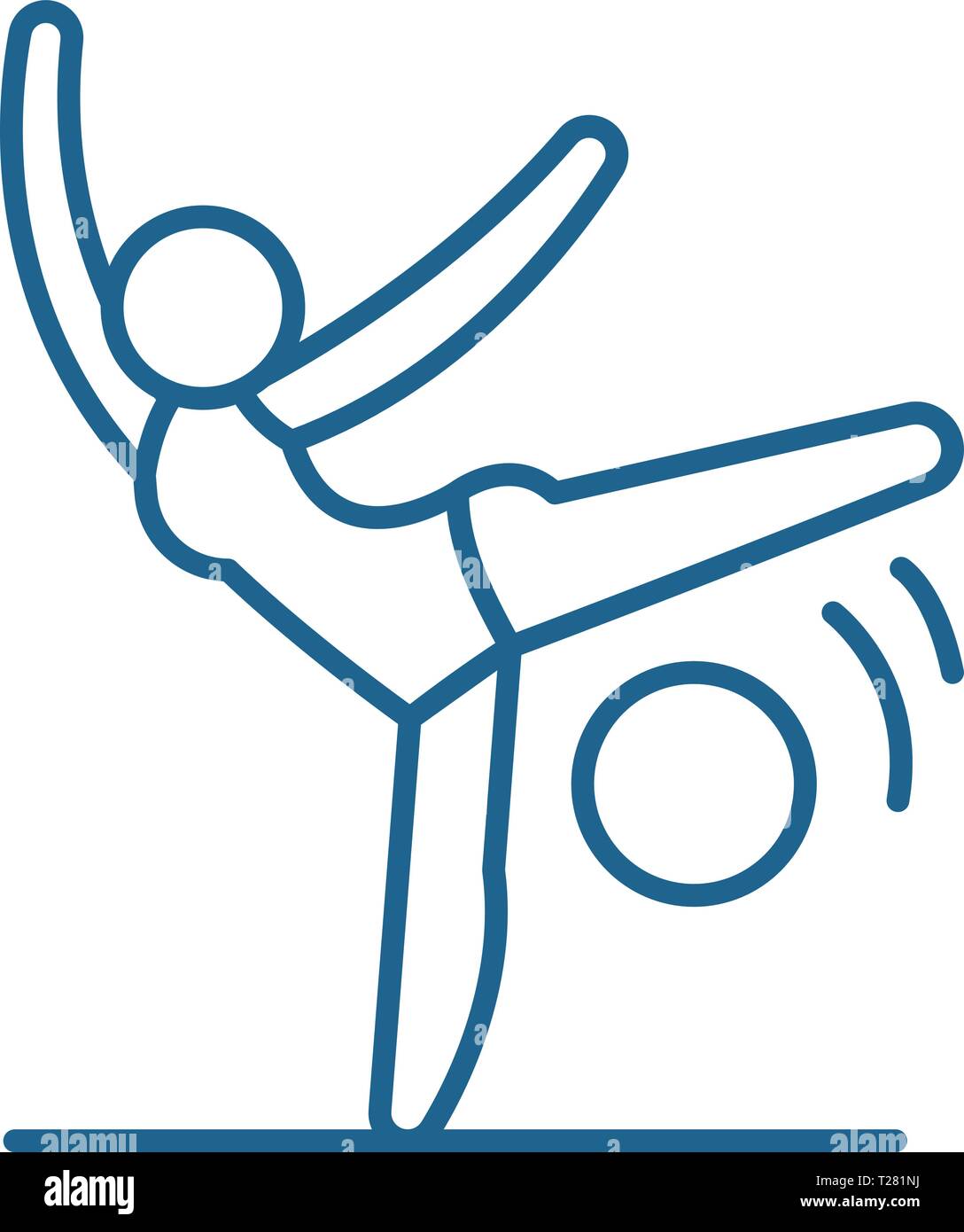 Acrobatics line icon concept. Acrobatics flat vector symbol, sign ...