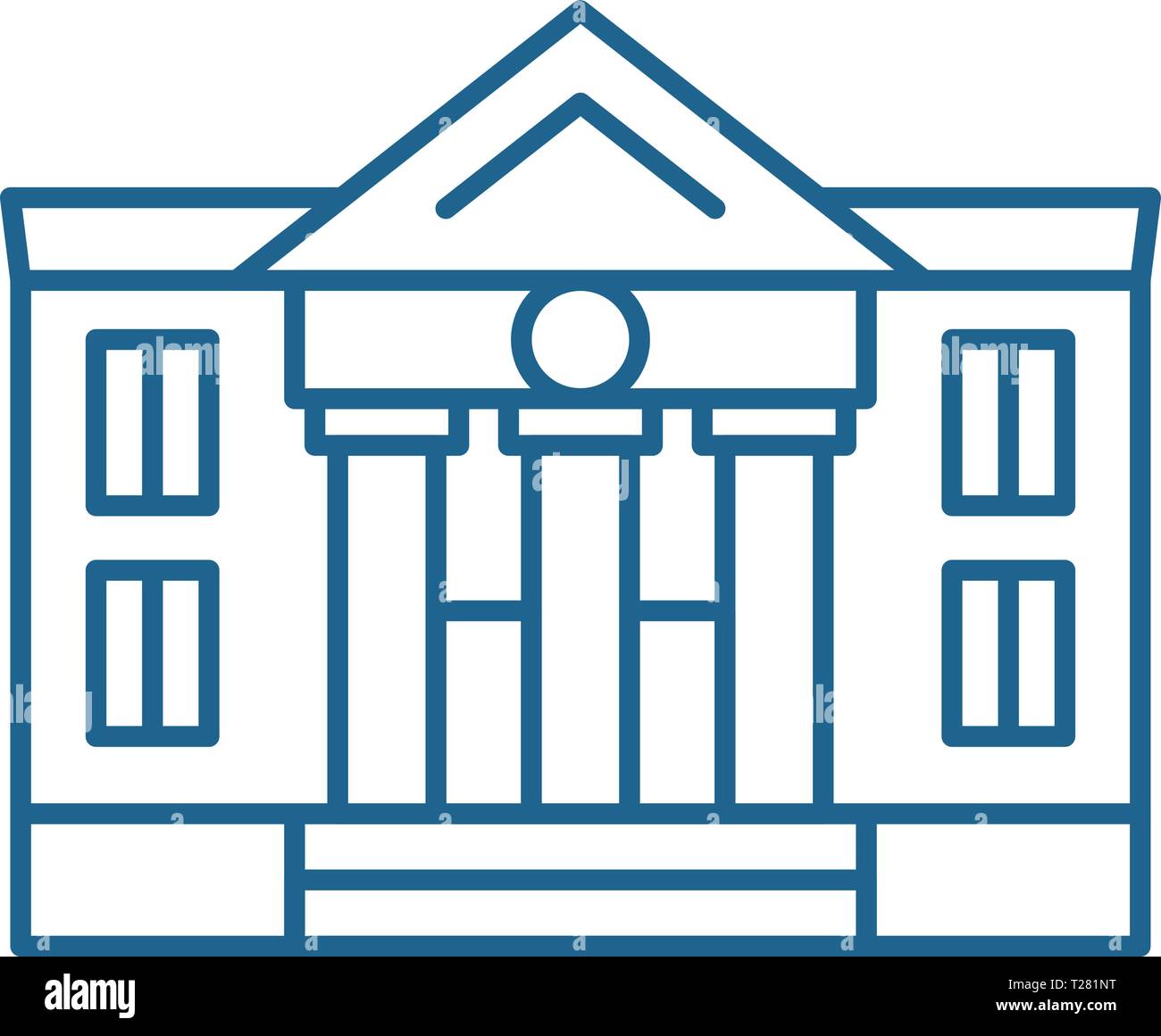 Administrative building line icon concept. Administrative building flat ...