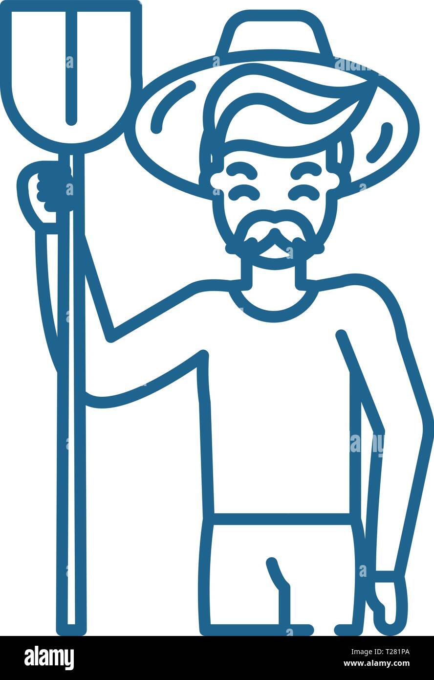 Agronomist line icon concept. Agronomist flat vector symbol, sign ...