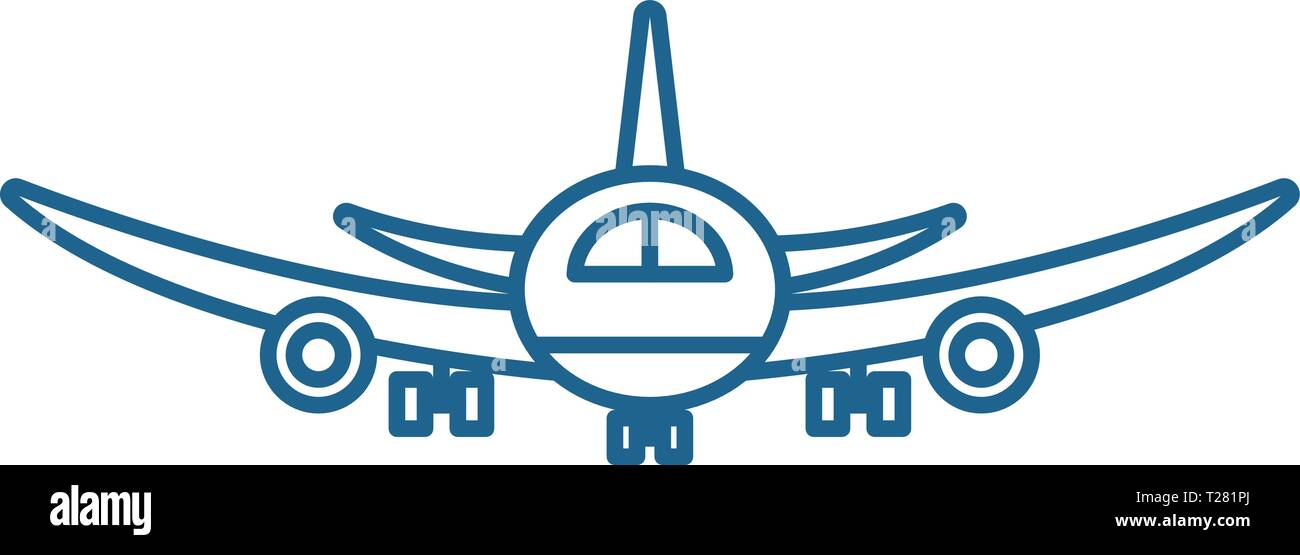 Airplane flight line icon concept. Airplane flight flat vector symbol ...