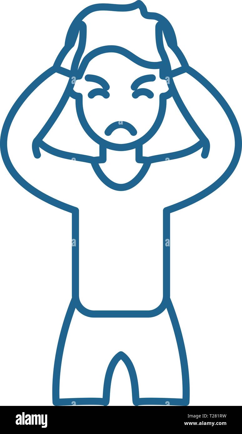 Anxiety line icon concept Stock Vector Images - Alamy
