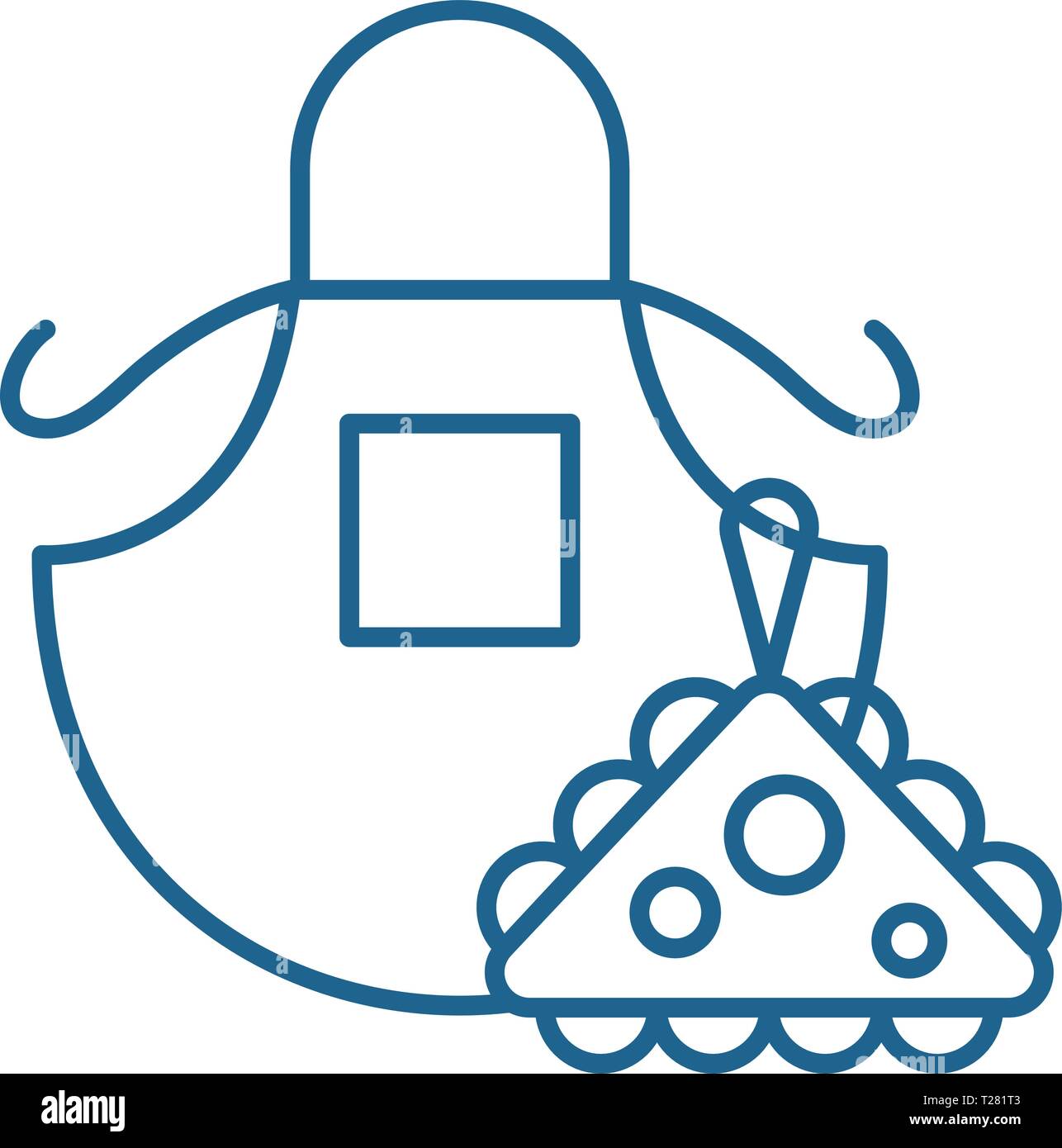 Apron line icon concept. Apron flat vector symbol, sign, outline ...