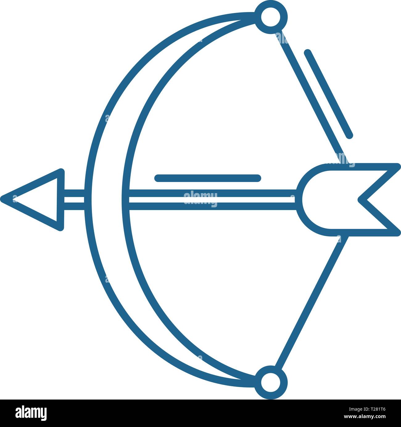Archer line icon concept. Archer flat vector symbol, sign, outline ...