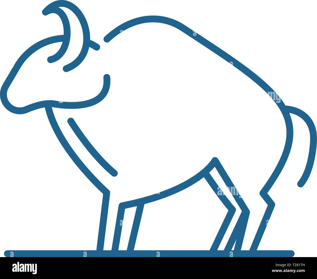 Aries zodiac sign line icon concept. Aries zodiac sign flat vector ...