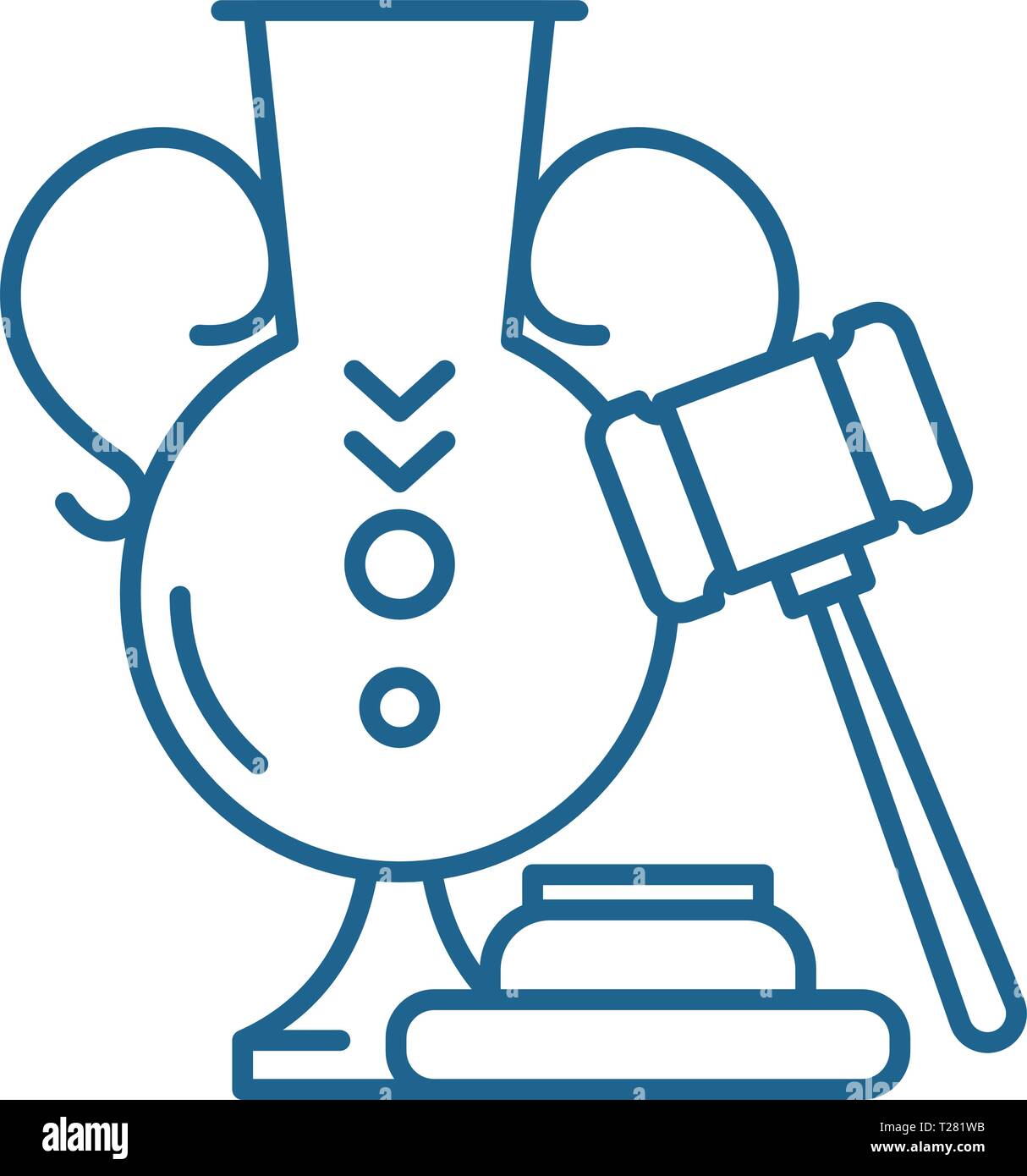 Auction line icon concept. Auction flat vector symbol, sign, outline ...