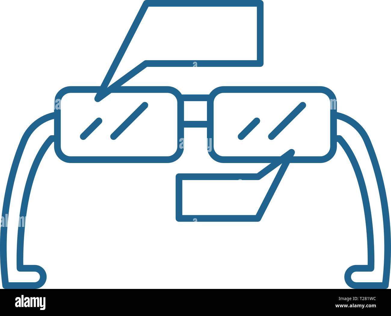 Augmented reality glasses line icon concept. Augmented reality glasses ...