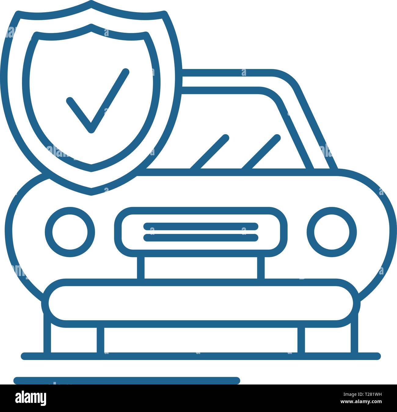 Auto insurance line icon concept. Auto insurance flat vector symbol ...