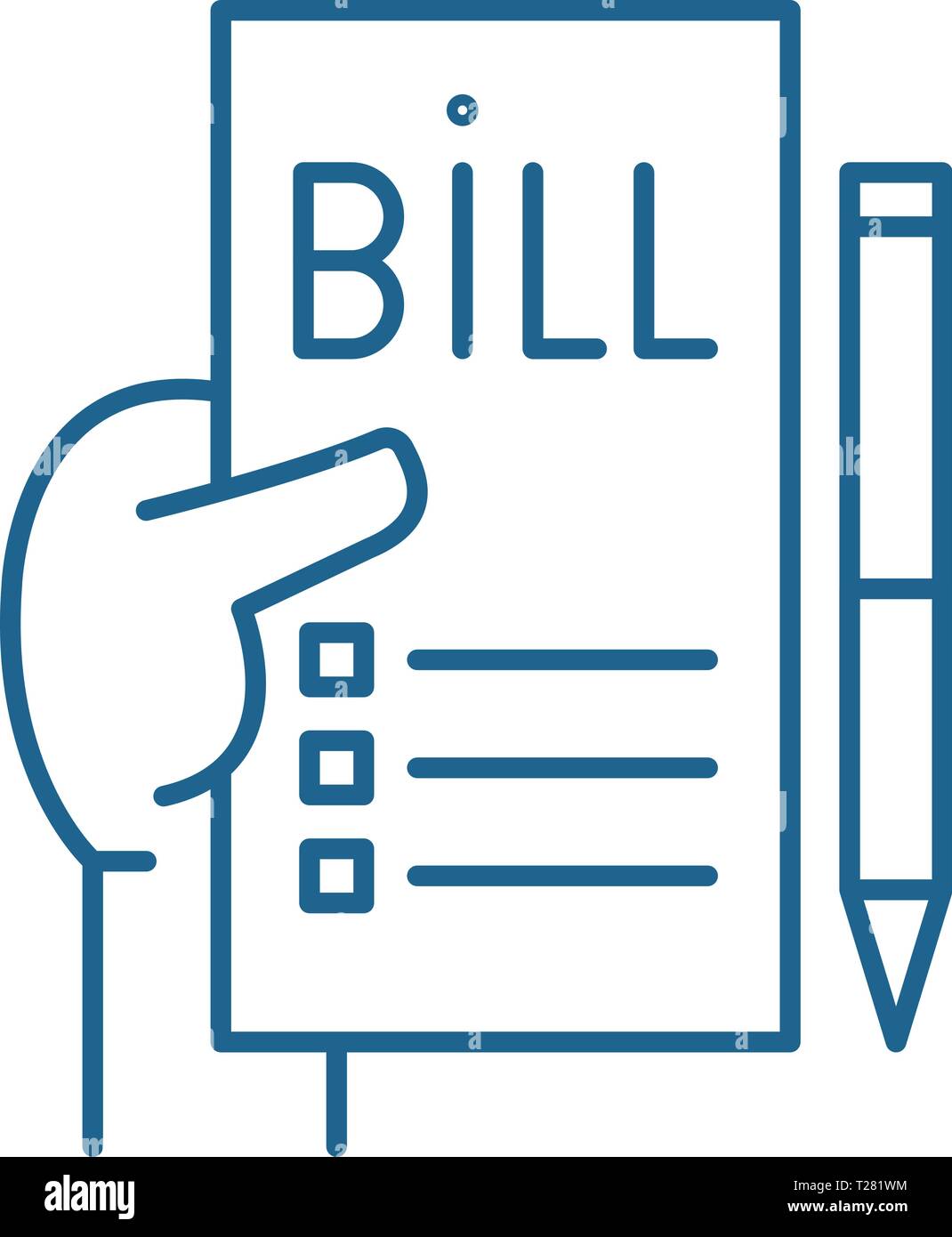 Average check line icon concept. Average check flat vector symbol, sign ...