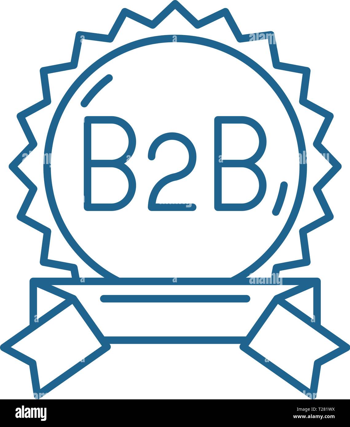 B2b line icon concept. B2b flat vector symbol, sign, outline ...