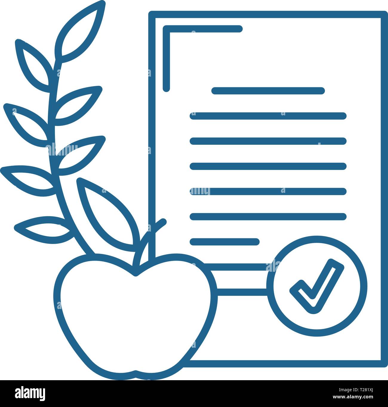 Balanced diet line icon concept. Balanced diet flat vector symbol, sign ...