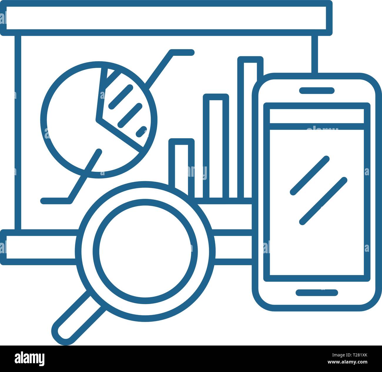 Balanced scorecard line icon concept. Balanced scorecard flat vector symbol, sign, outline ...