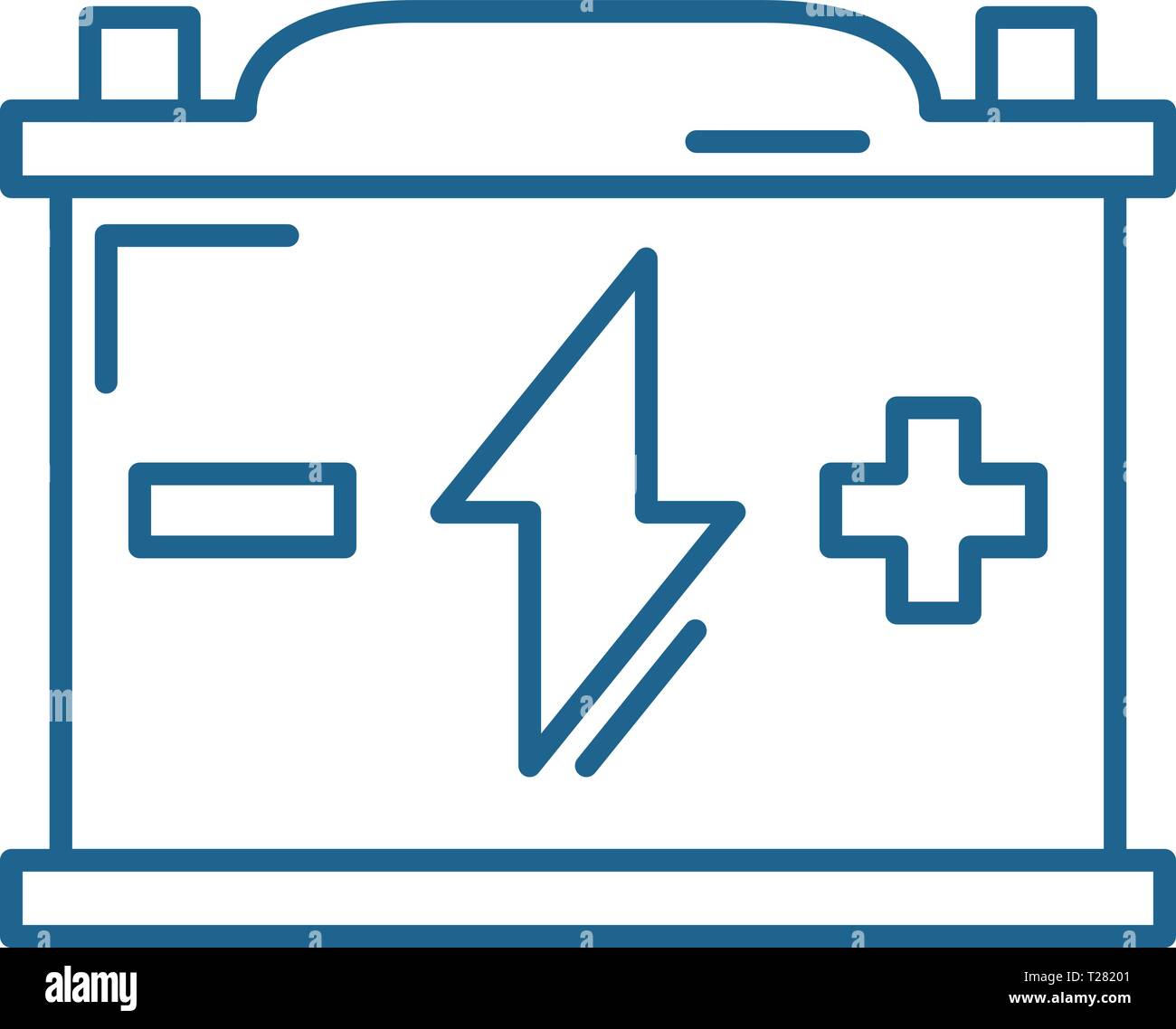 Battery line icon concept. Battery flat vector symbol, sign, outline ...