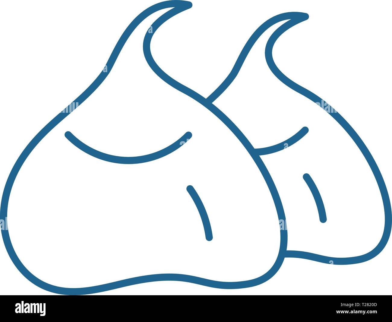 Bean bags line icon concept. Bean bags flat vector symbol, sign ...