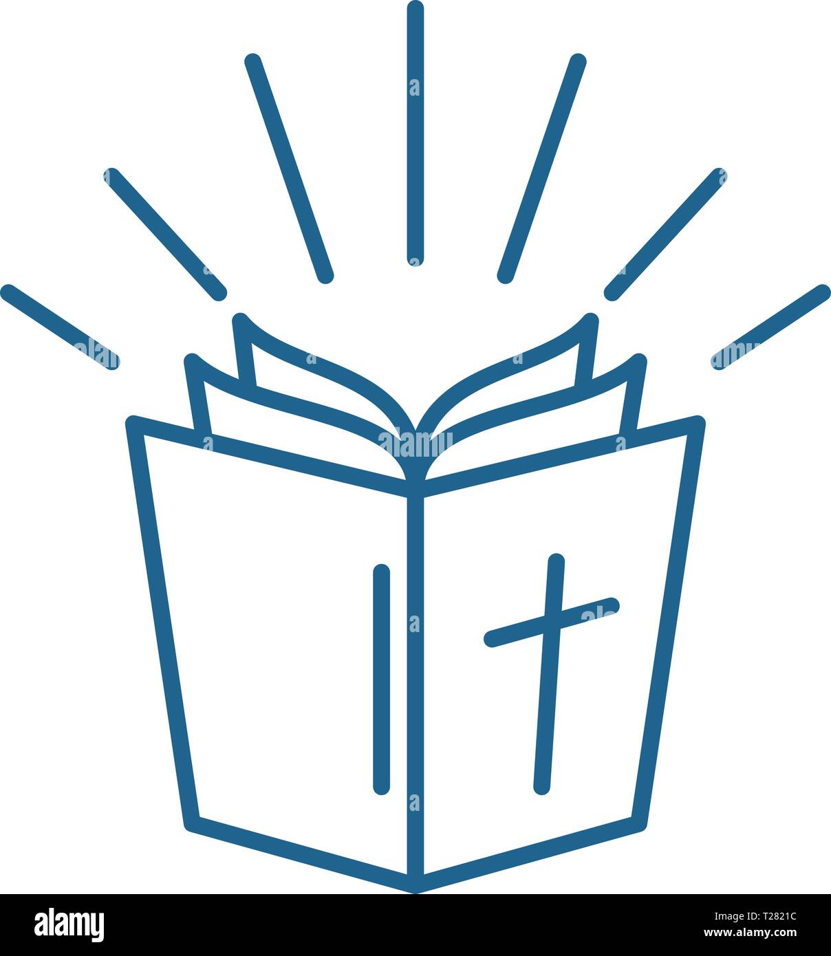 Bible line icon concept. Bible flat vector symbol, sign, outline ...